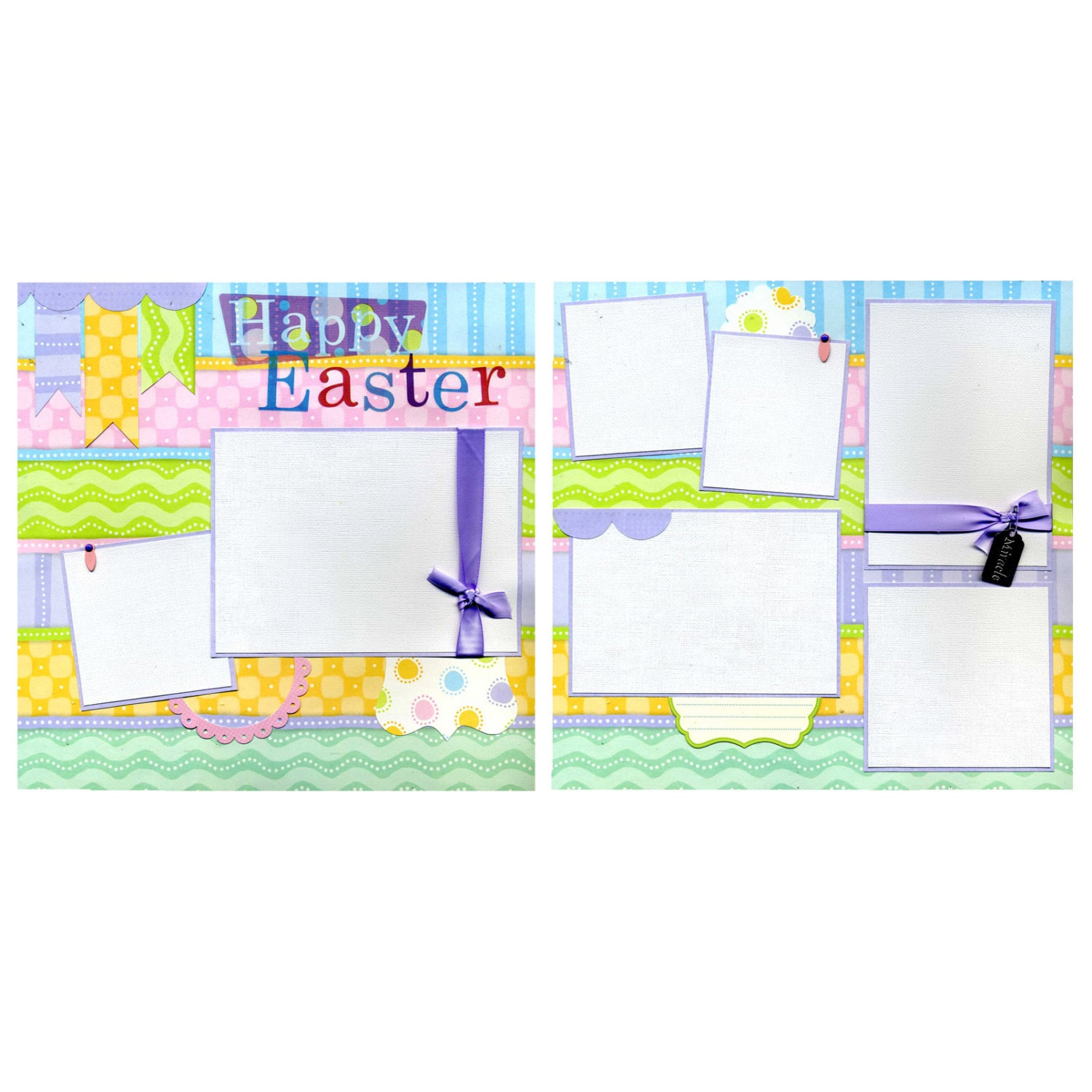 Happy Easter Premade Scrapbook Page Set - Etsy