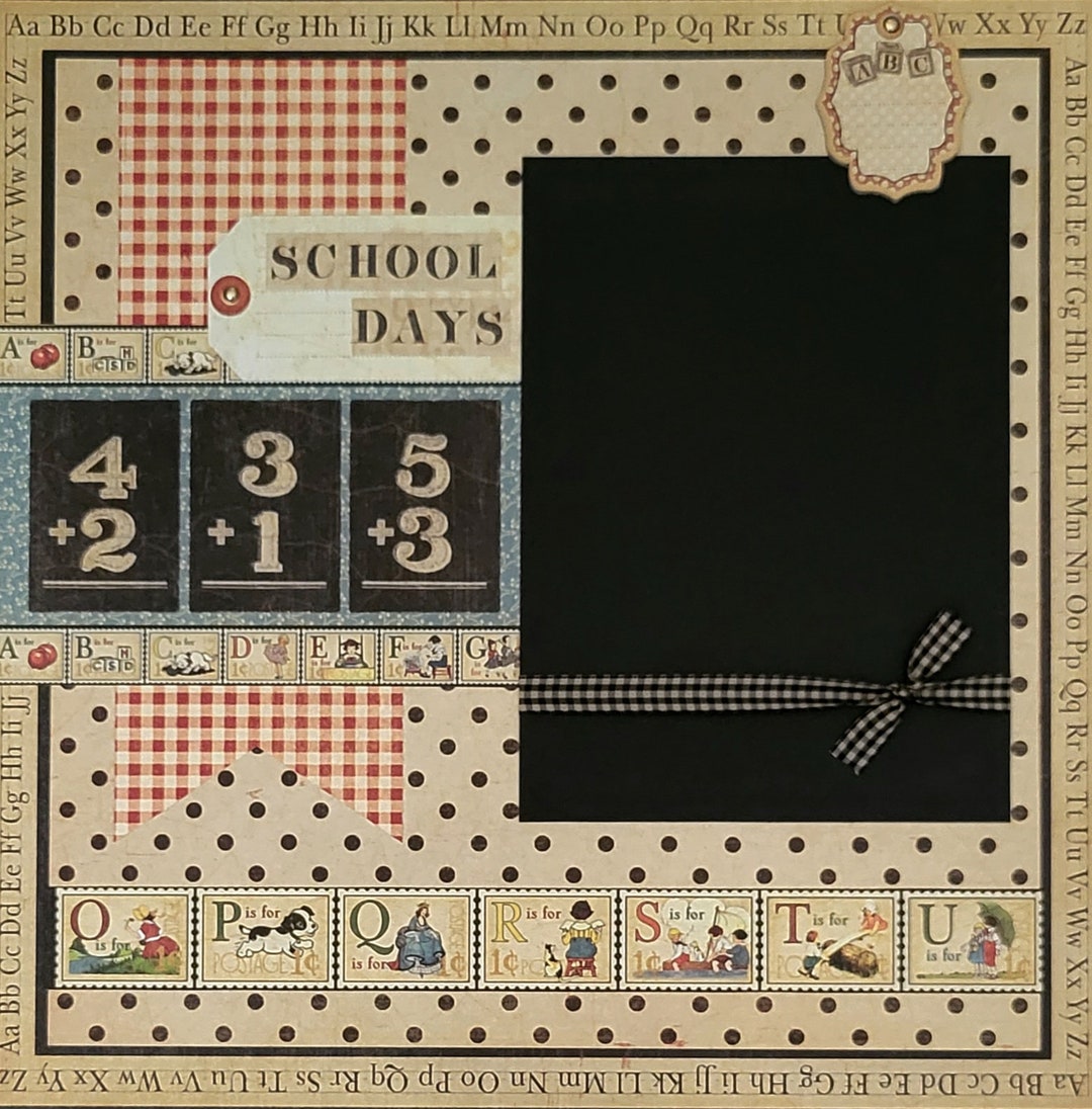 School Days Premade Scrapbook Page - Etsy