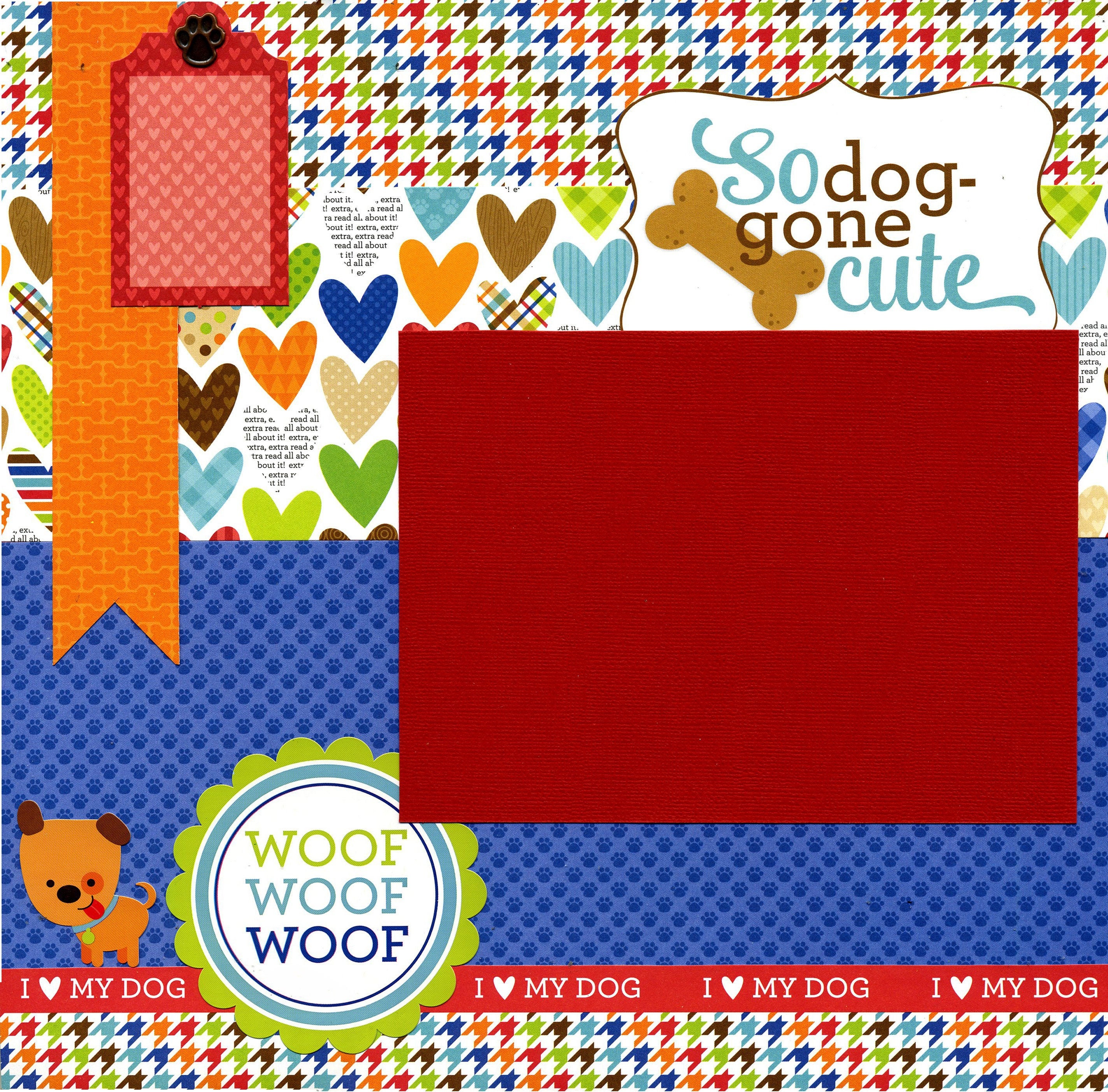 So Dog-gone Cute - Premade Dog Scrapbook Page - Etsy