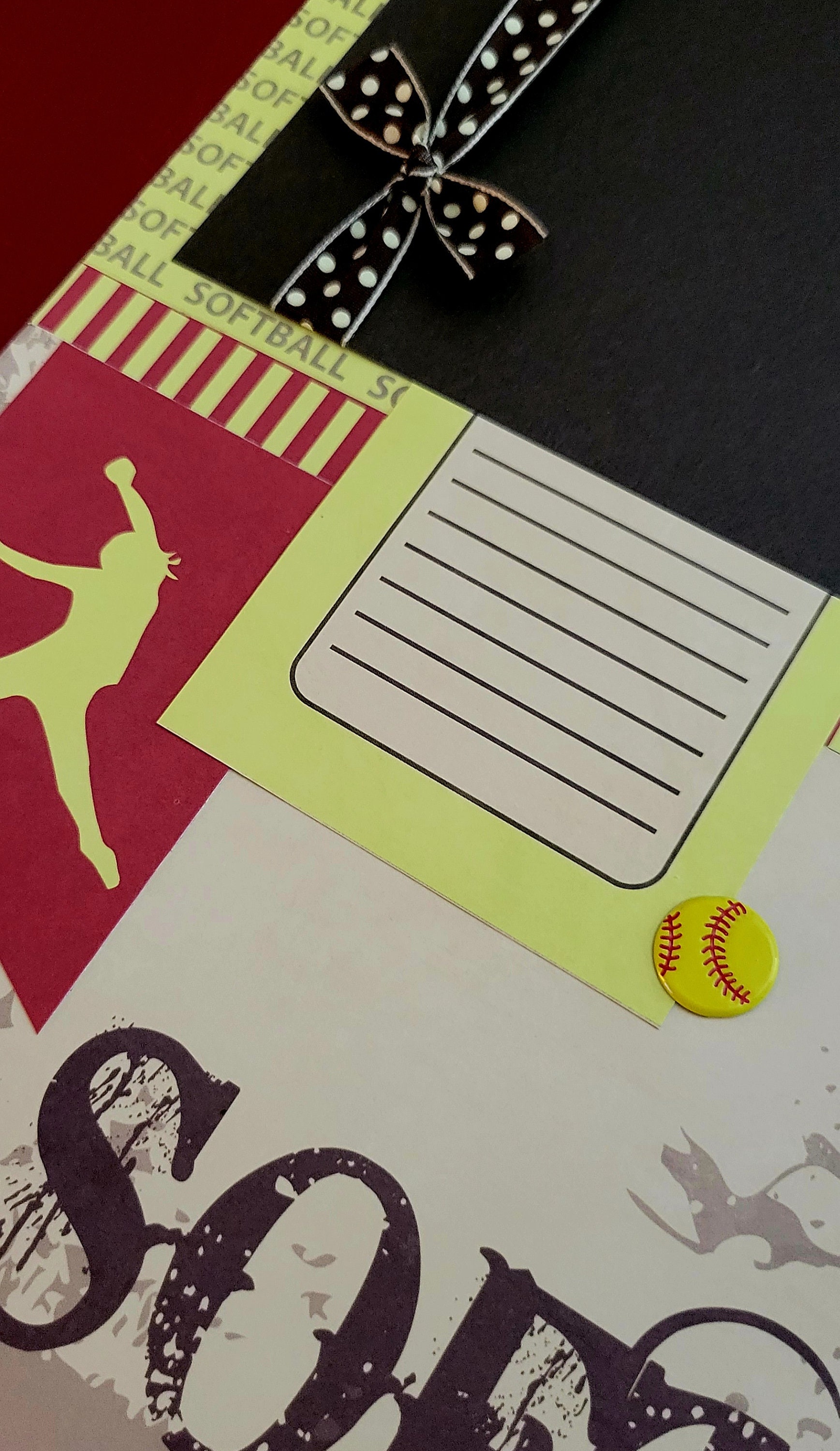 Softball - Live to Play - Premade Scrapbook Page - Etsy