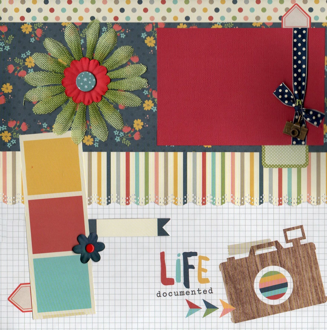 Premade Scrapbook Page Life Documented - Etsy