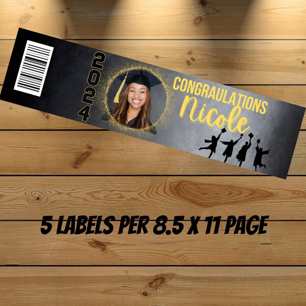 Graduation Water Bottle Label - Etsy