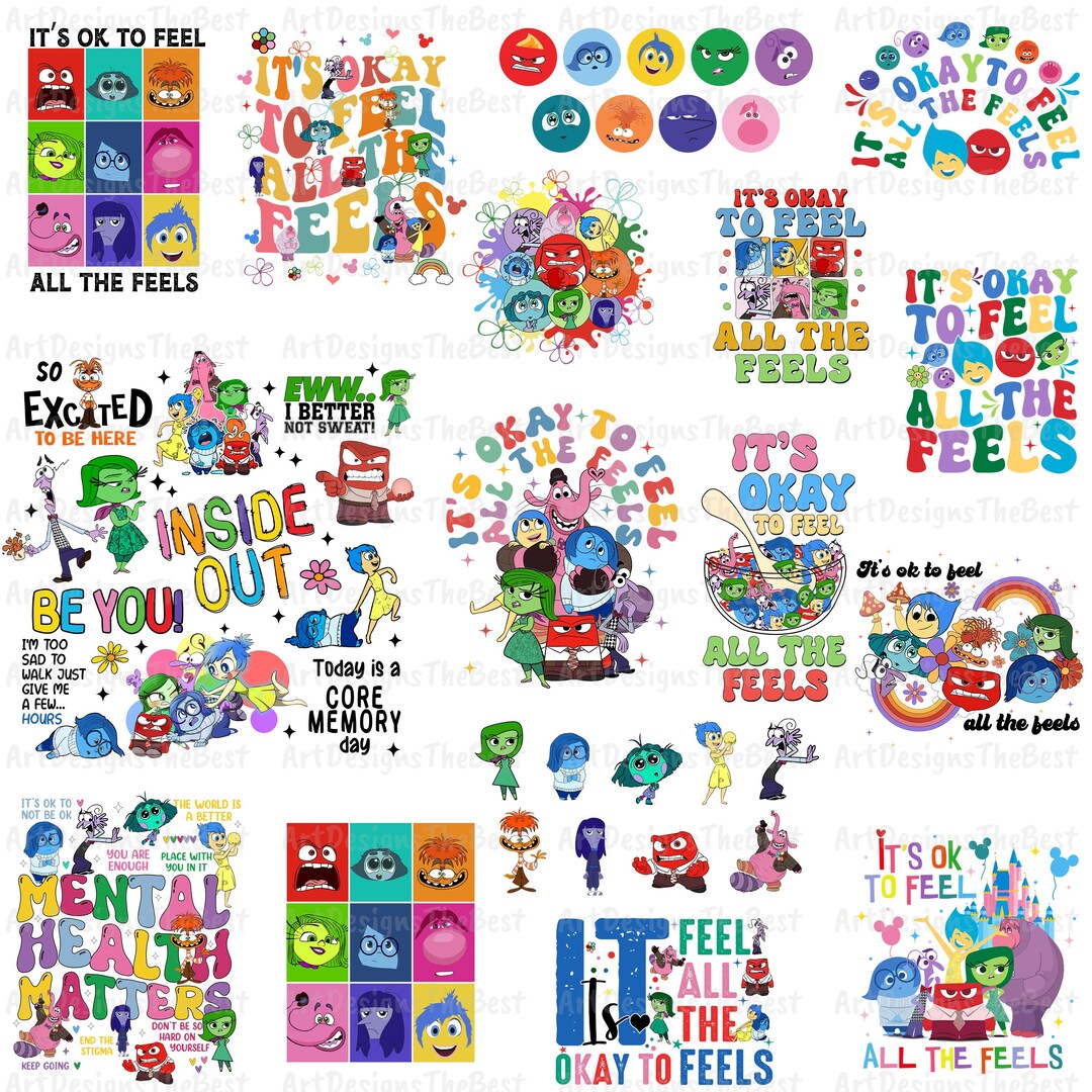 Bundle 15+ Inside Out It's Okay to Feel All the Feels Png, Emotions ...