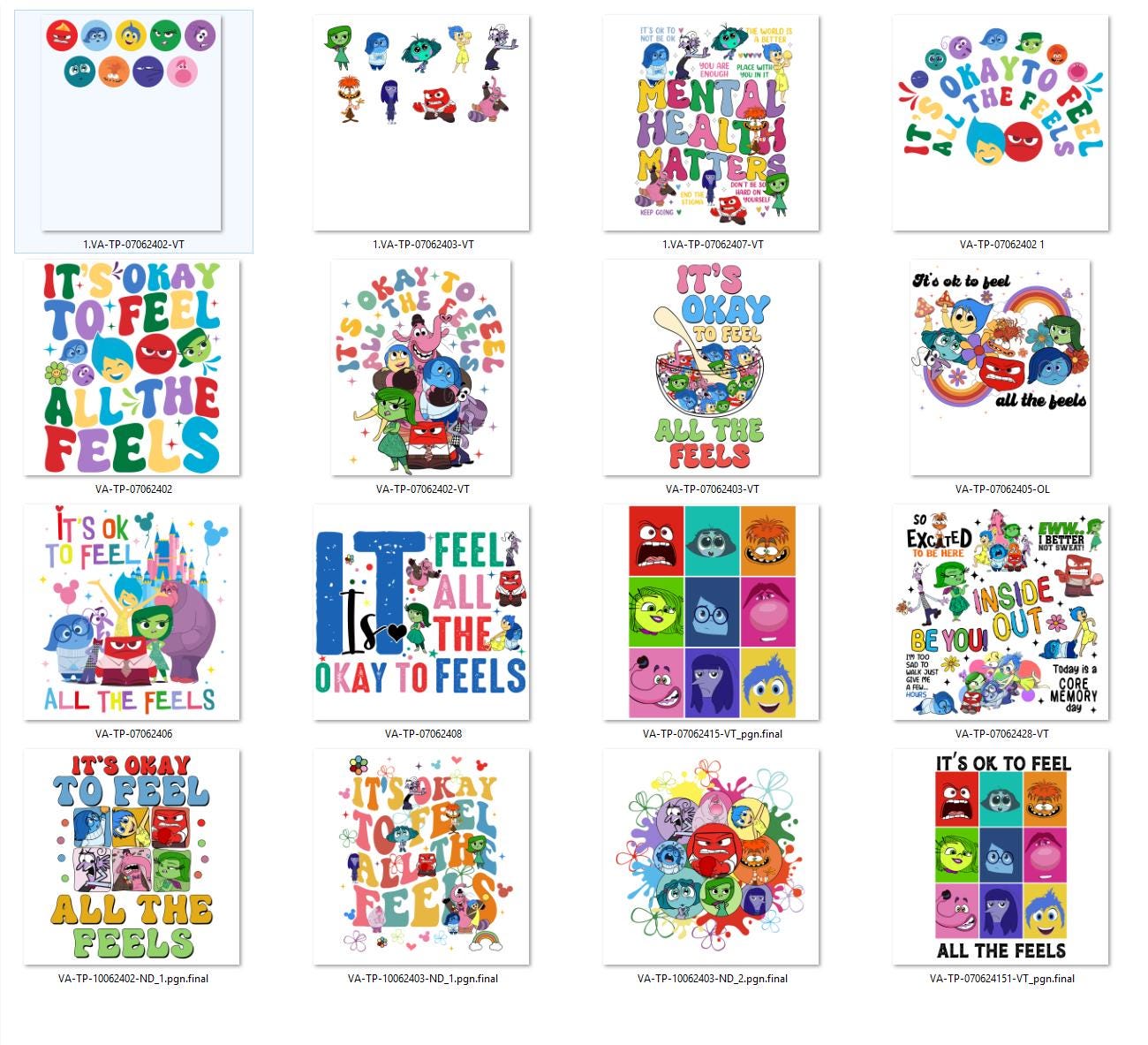 Bundle 15+ Inside Out It's Okay to Feel All the Feels Png, Emotions ...