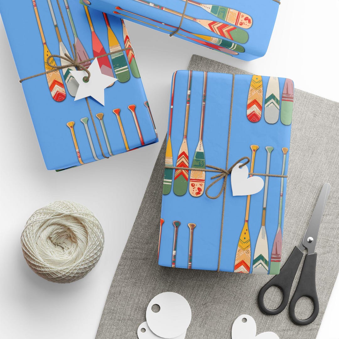 Canoe Paddles Wrapping Paper: Nautical Gift Wrap Sheets - Etsy