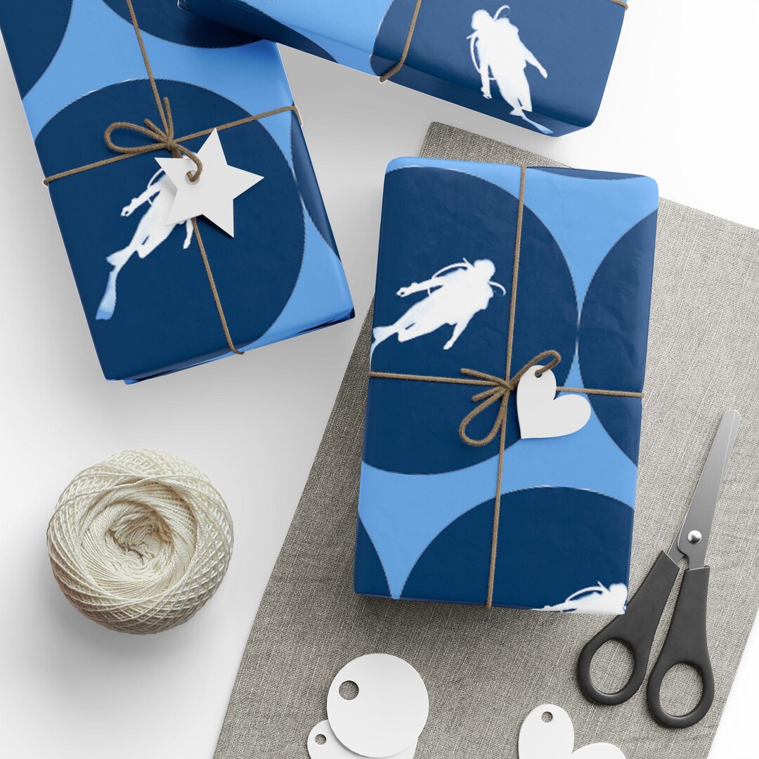 Diver Wrapping Papers, Underwater Gift Wrap, Ocean Lover Present, Scuba ...