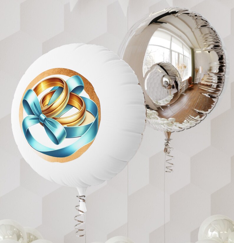 WEDDING Mylar Helium Balloon Wedding Rings Mylar Balloon Great for ...