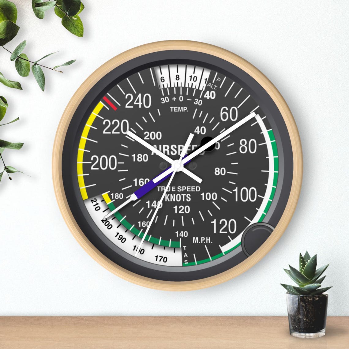 Aviation Wall Clock, Airplane Navigation Instrument Dial Clock, Pilot ...