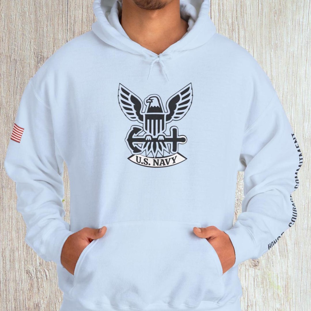 US Navy Eagle Anchor Emblem Hoodie | Military Veteran Apparel | Naval ...