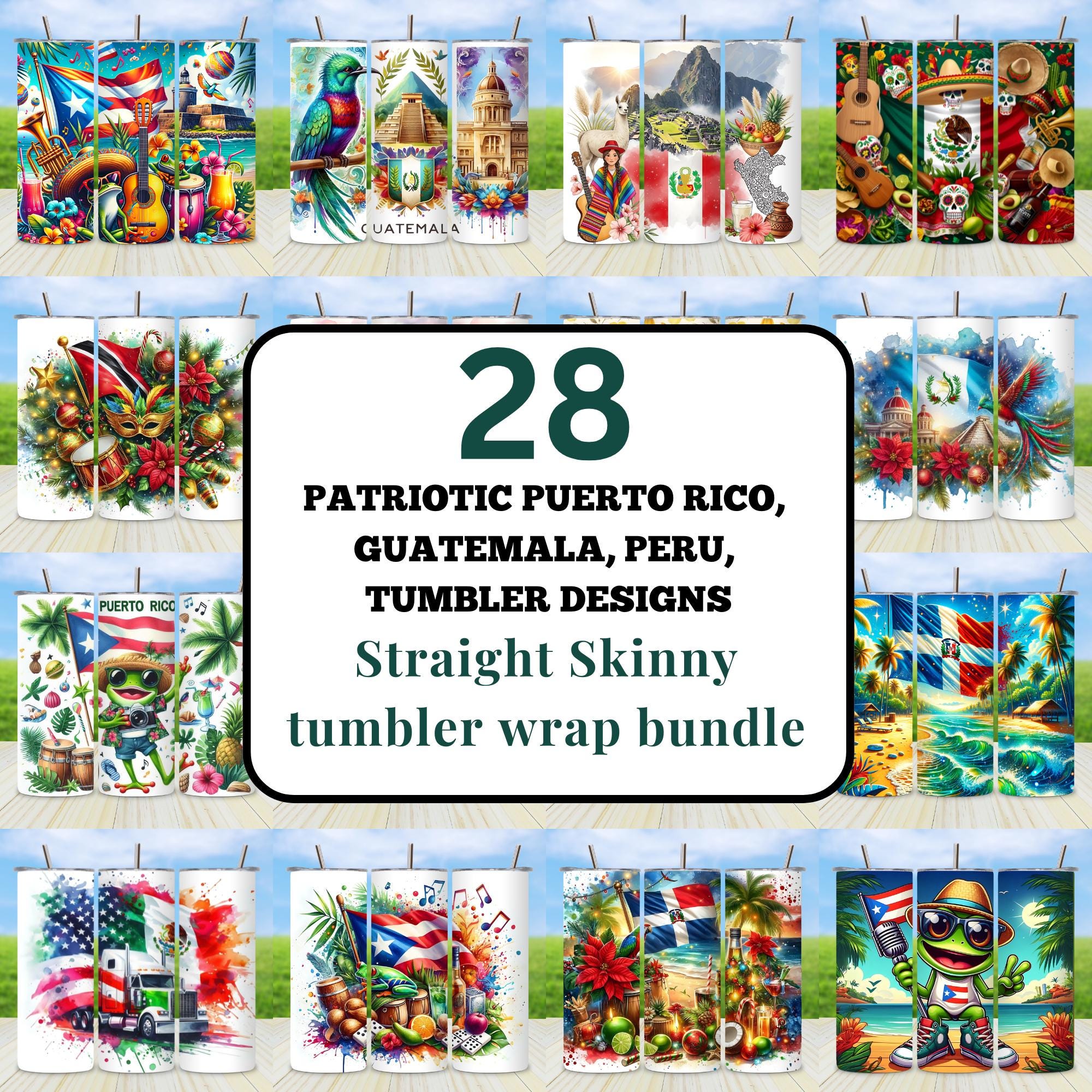 Puerto Rico Dominican Peru Guatemala Mexican 20oz Sublimation Wraps ...