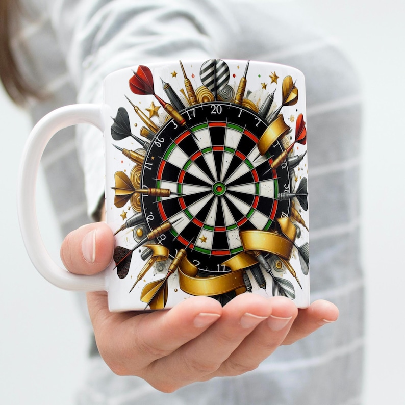 Darts Board 11oz & 15oz Sports Mug Wrap Sublimation PNG, Father's Day ...