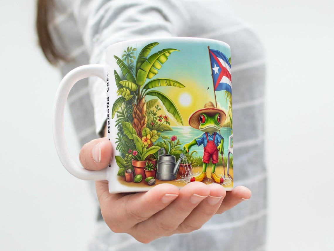 Puerto Rico 11oz 15oz Mug Wrap PNG, Sapo Concho Boricua Design, Debi ...