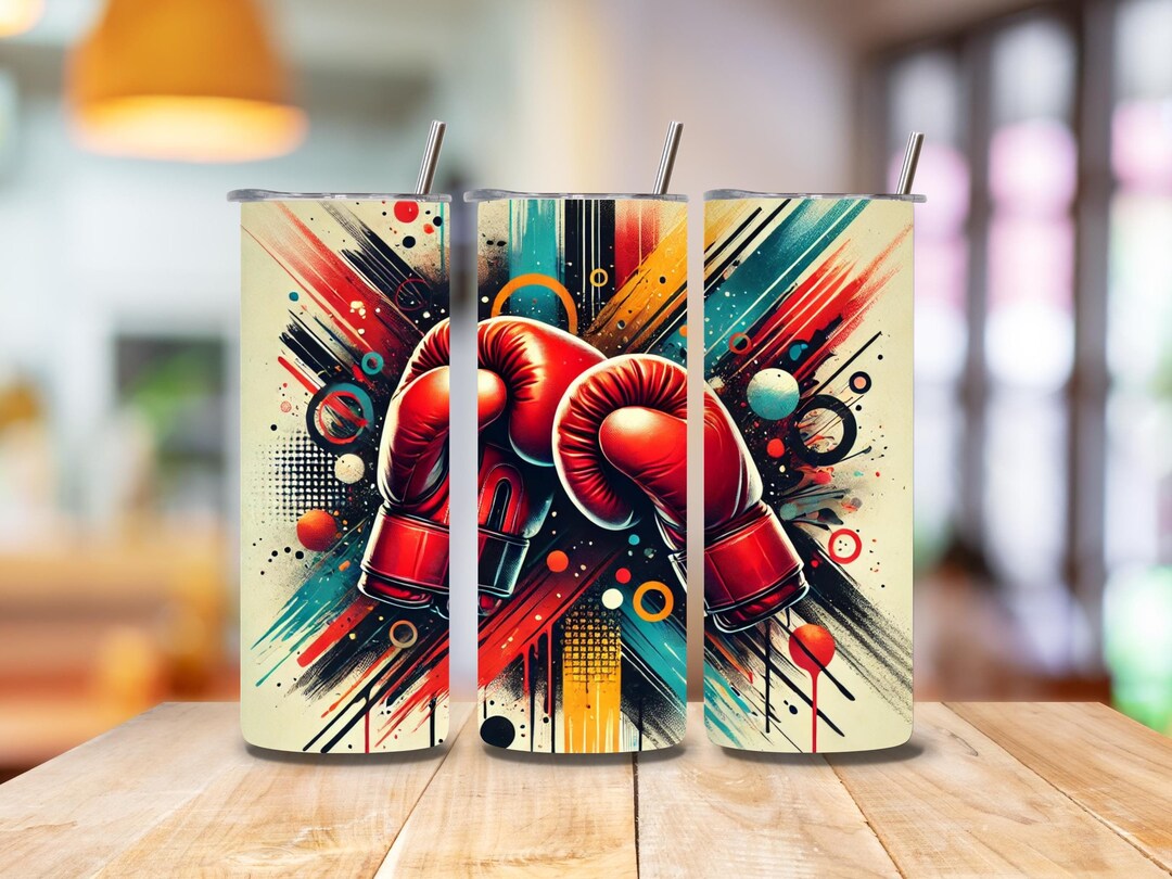 Boxing Tumbler Wrap PNG, 20oz Sublimation Design, Boxing Gloves ...