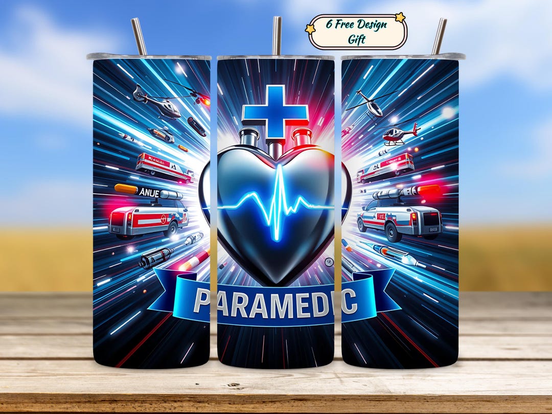 Paramedic Tumbler Wrap, Paramedic Sublimation Design, 20oz Skinny PNG ...
