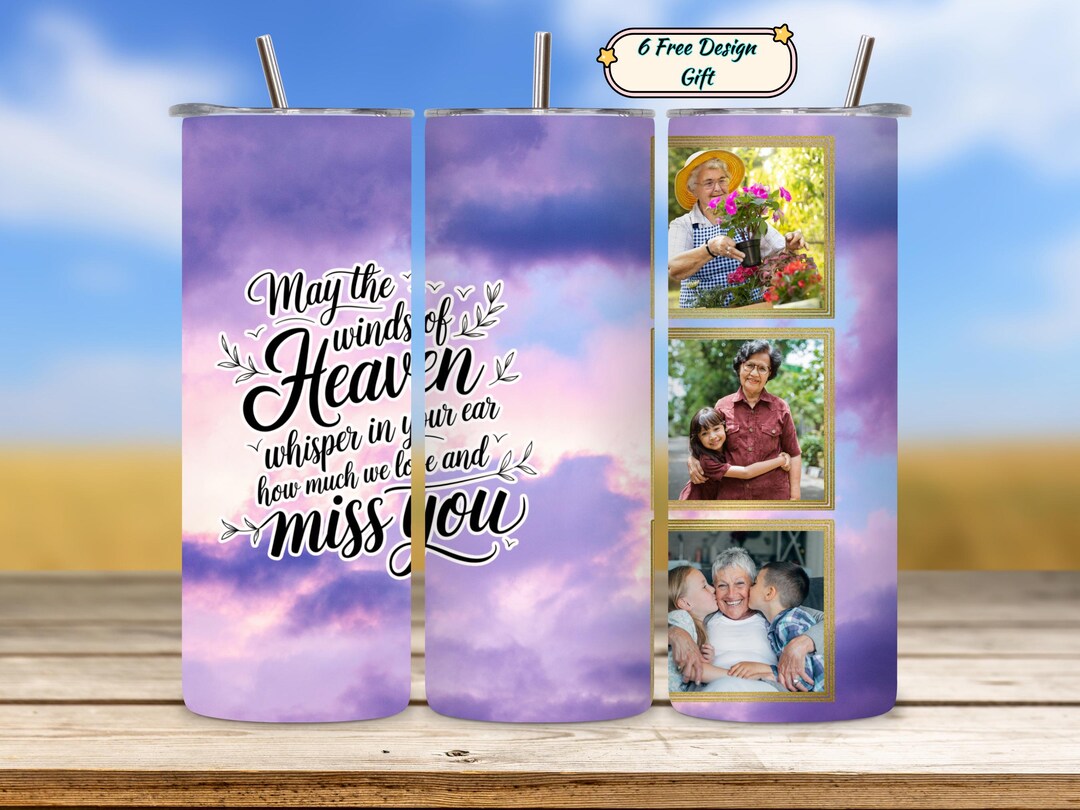 Memorial Tumbler Wrap PNG, in Loving Memory Photo Tumbler, RIP Cup ...