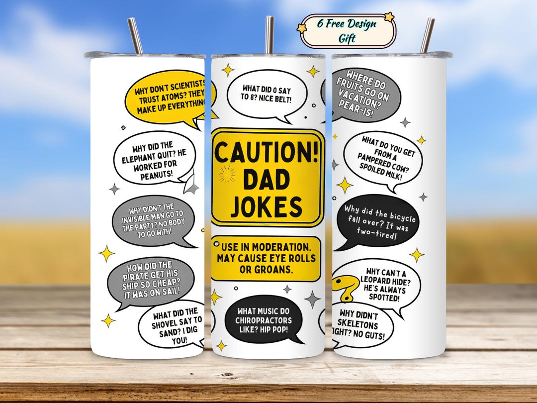 Dad Jokes Funny Sarcastic Humour Dad Fathers Day 20oz Skinny Tumbler ...