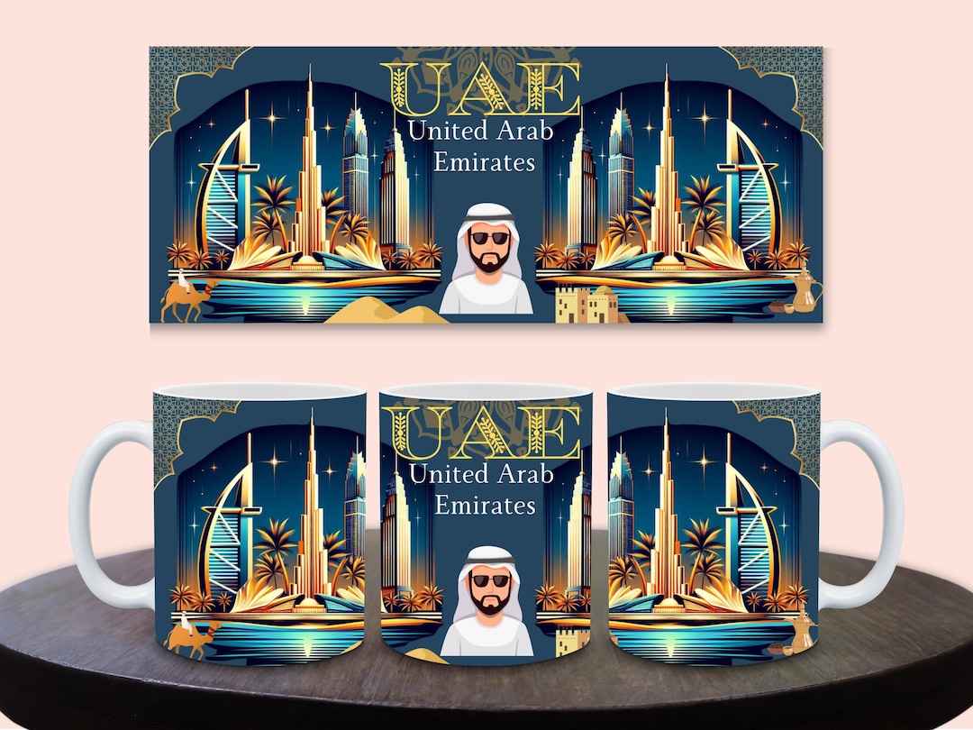 United Arab Emirates Svg | UAE Png | Burjkhalifa Mug Wrap | Uae Gift ...