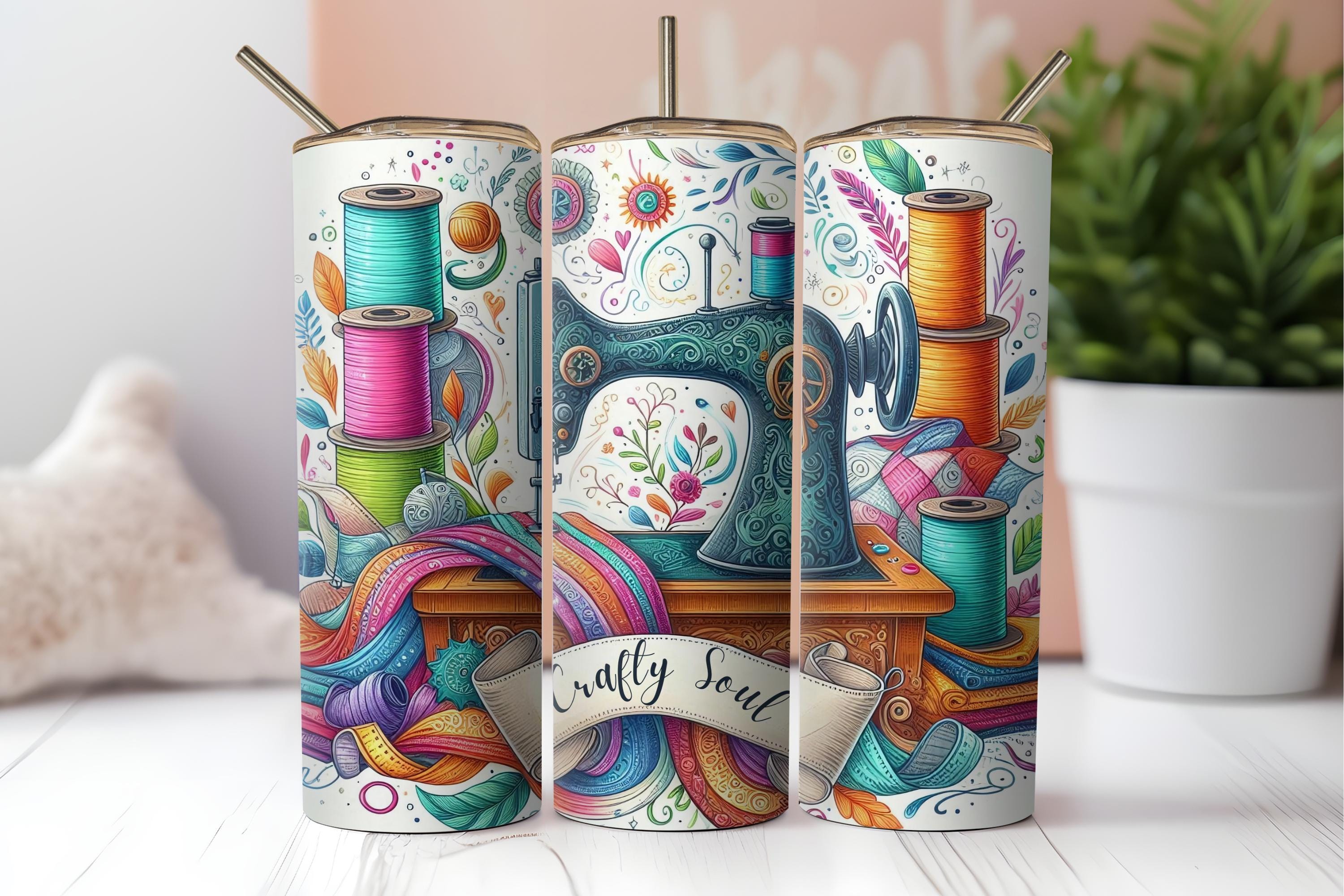 Crafty Soul Tumbler Wrap PNG, Sewing Quilting Sublimation 20 Oz ...