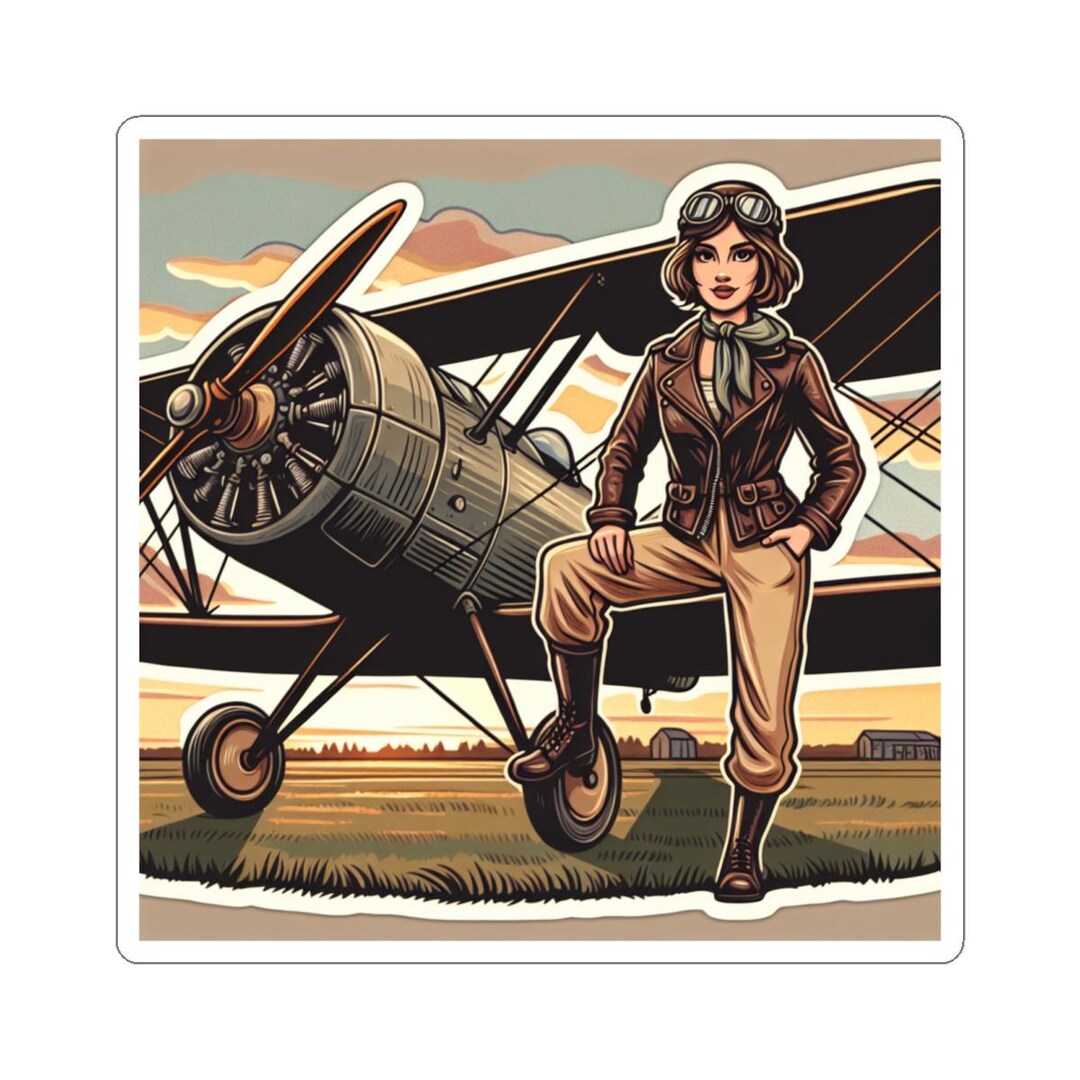 Vintage Aviator Stickers, Laptop Decals, Scrapbooking Supplies, Retro ...