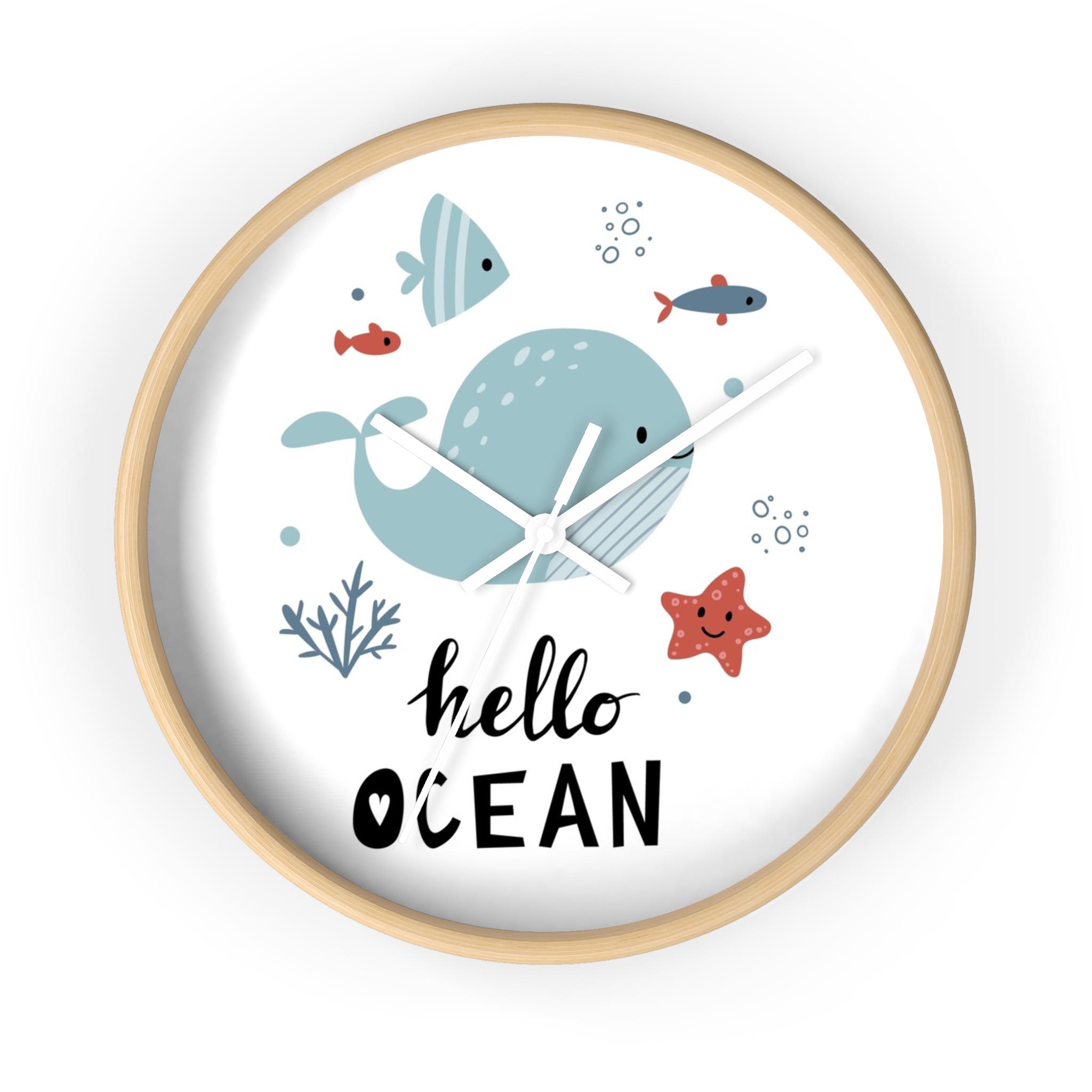 Hello Ocean Charming Cartoon Kids Clock - Playroom Essential Wall Clock ...