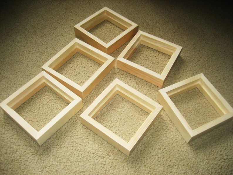 Float frames 6 for 6x6 panels or canvases unfinished wood | Etsy