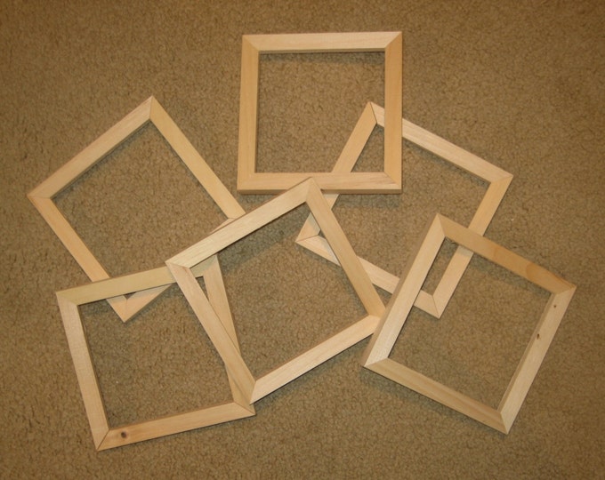 6 Unfinished 5x5 Wood Picture Frames my No. 2813a - Etsy