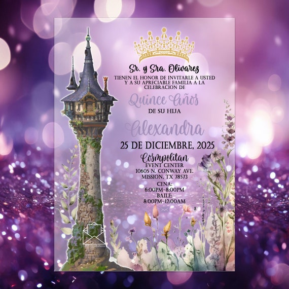 Rapunzel Tower Invitations