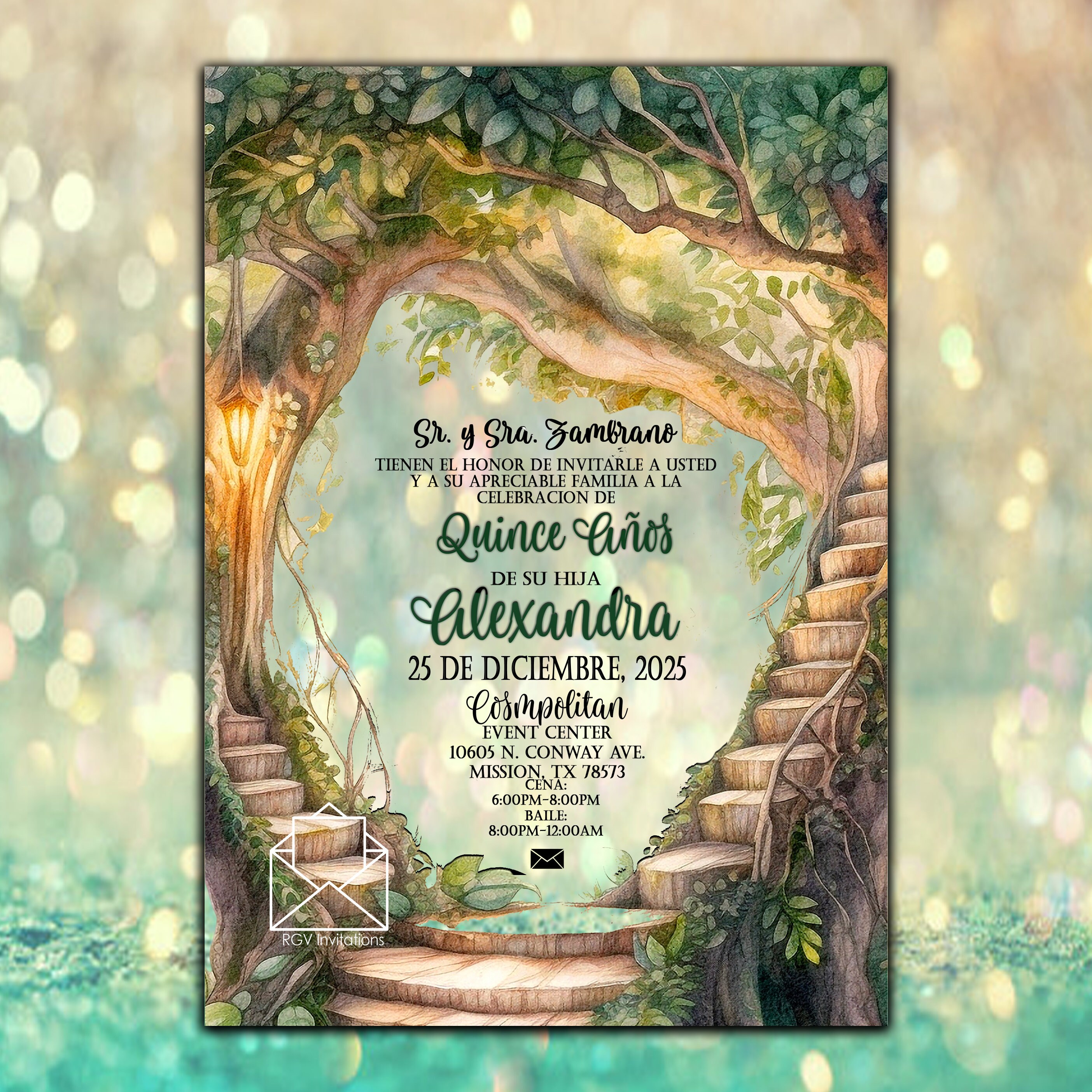 Enchanted Forest Acrylic Invitations - Etsy