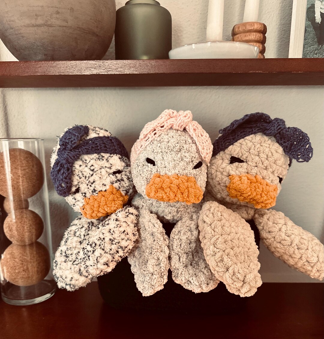 Custom Made Della Duck Crochet Lovey Snuggler Baby Lovey Duck Lovey ...