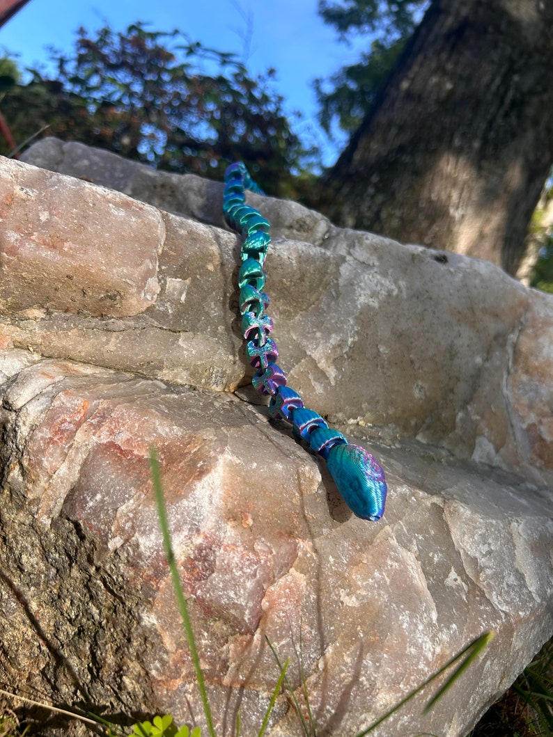 GIANT 3D Printed Snake, Articulated Snake Figurine, Toddler Room Decor ...