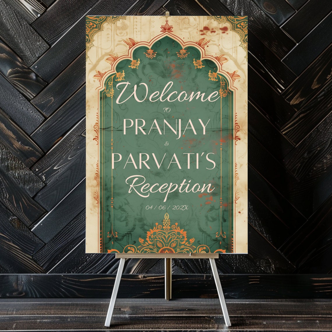 Hindu Wedding Sign,wedding Sign, Desi Wedding Welcome Sign, Green and ...
