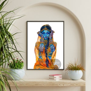 Indian Decor, Desi Art, Indian Bride Orange Sari, South Asian Art, Boho ...
