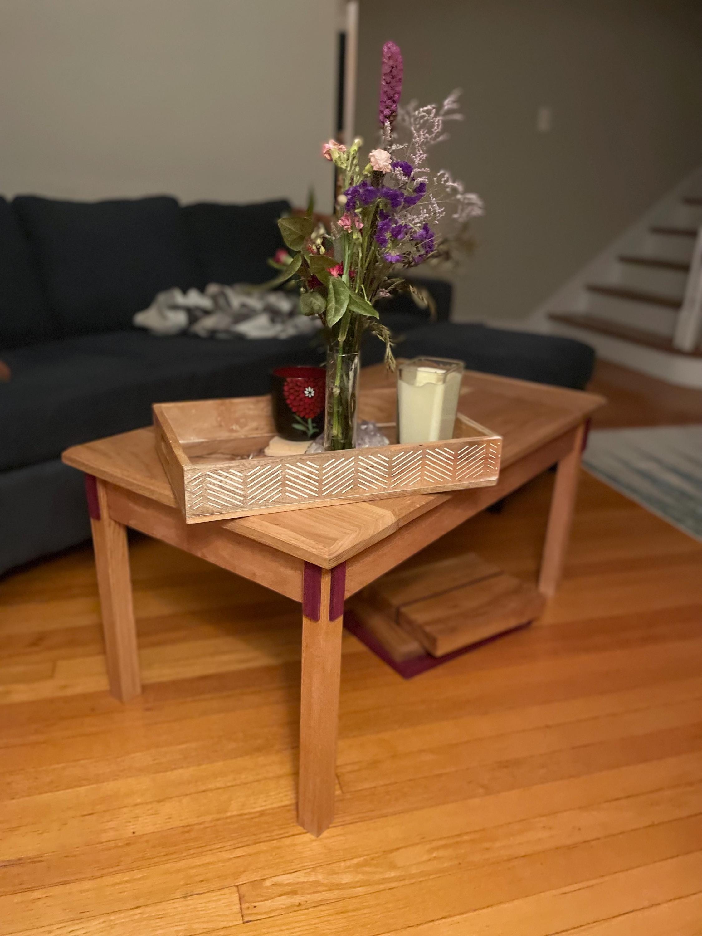 White Oak & Purple Heart Coffee Table - Etsy