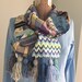 Patchwork Scarf, Upcycled Fabric Wrap, Handmade, Embellished Scarf ...