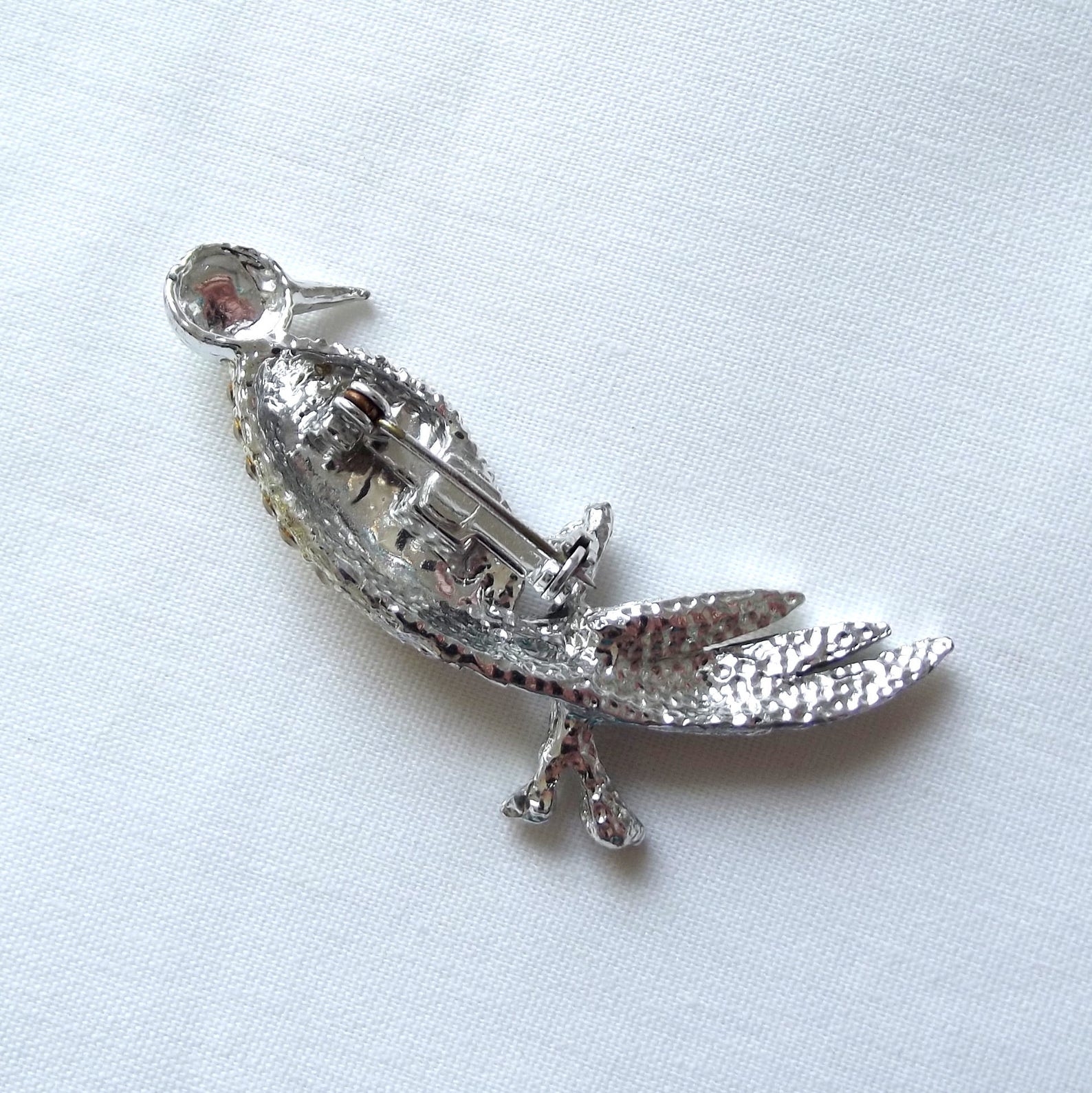 Bird Pin, Bird Brooch, Rhinestone Brooch, Vintage Pin, Vintage Brooch ...