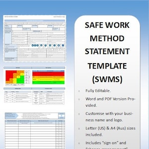 Safe Work Method Statement Template - Etsy