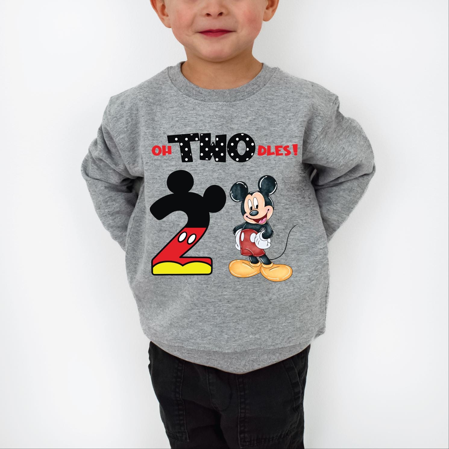 Oh Twodles Mickey Mouse 2nd Birthday Shirt - Cute Polka Dot Tee for ...