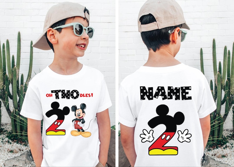 Oh Twodles Mickey Mouse 2nd Birthday Shirt - Cute Polka Dot Tee for ...