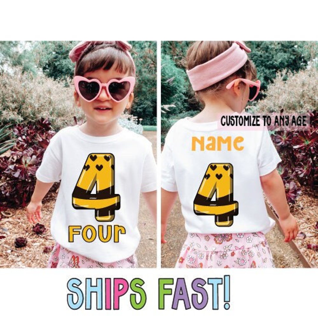 Bumble Bee Number Birthday Shirt, Kids Bee Birthday Shirt, Bumblebee ...