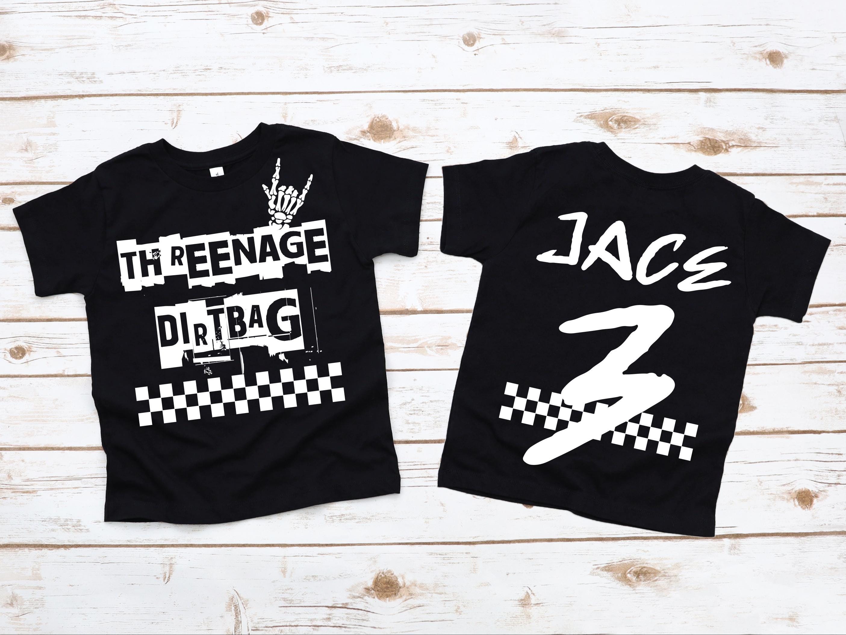 Threenage Dirtbag Rock 'n' Roll 3rd Birthday T-shirt: Unisex Toddler ...