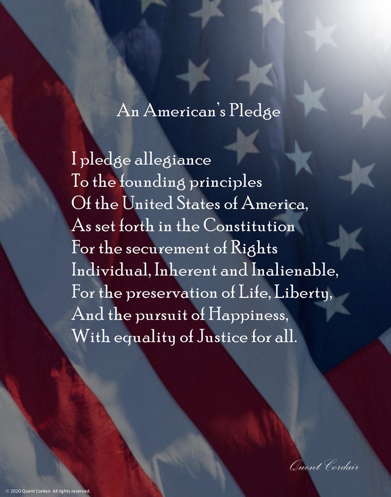 An American's Pledge Print - Etsy