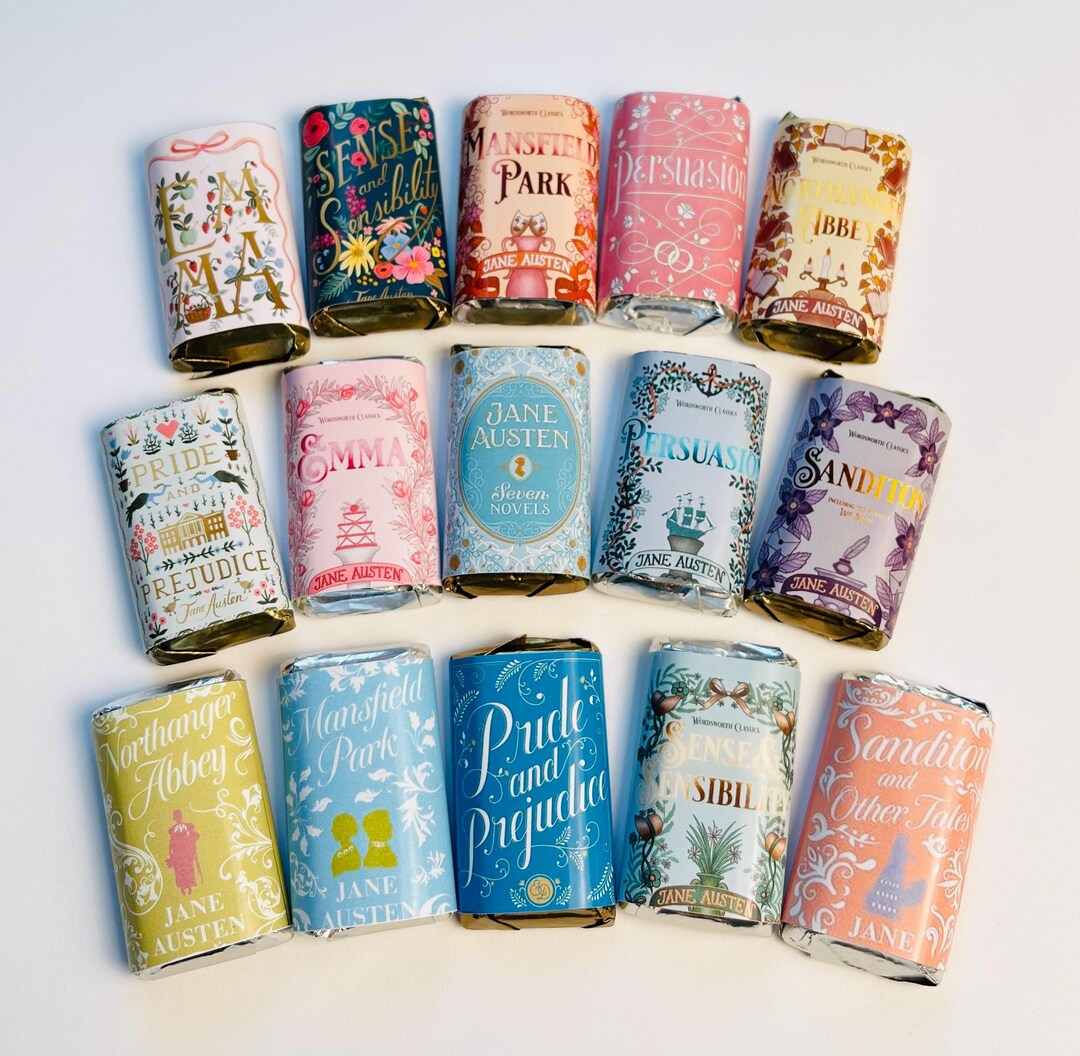 50 Austen Books Mini Candy Bar Wrappers for Party Favors Small Gifts ...