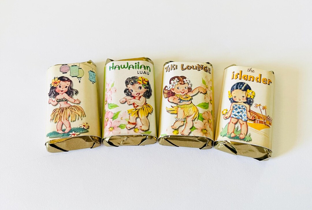 50 Tiki Beach Mini Candy Bar Wrappers for Party Favors Small Gifts ...