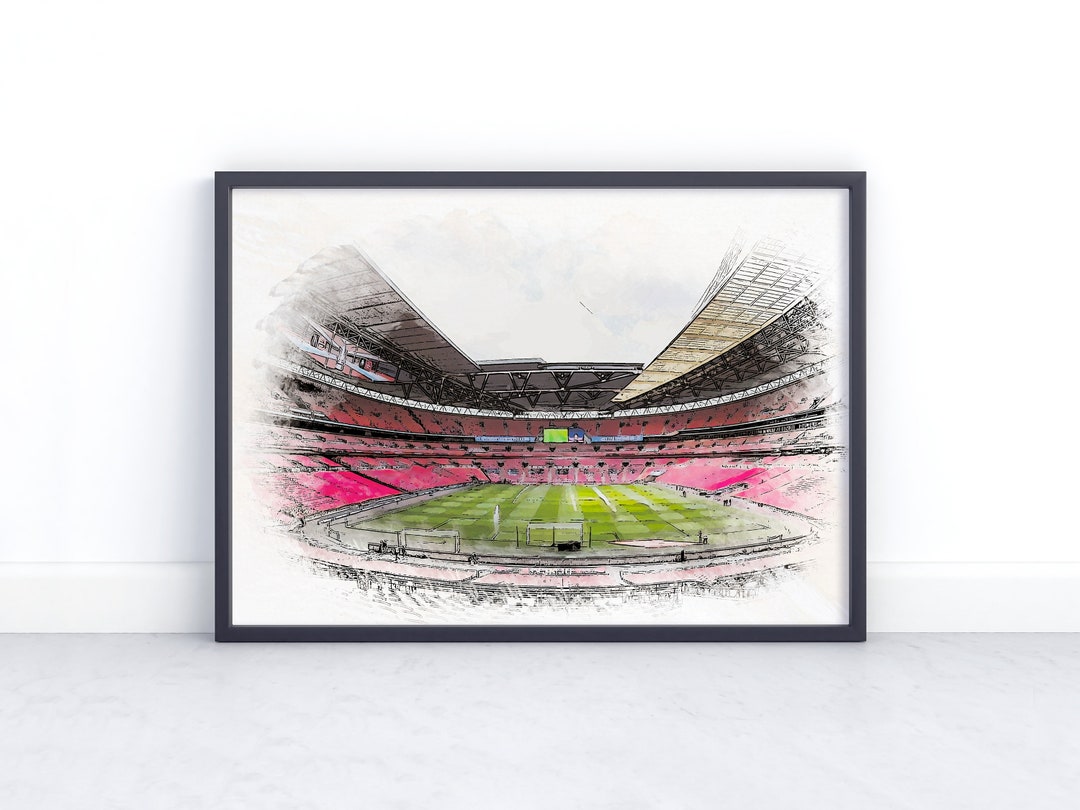 Wembley Stadium, London, Soccer Futbol Stadium, Futbol Print , Sports ...