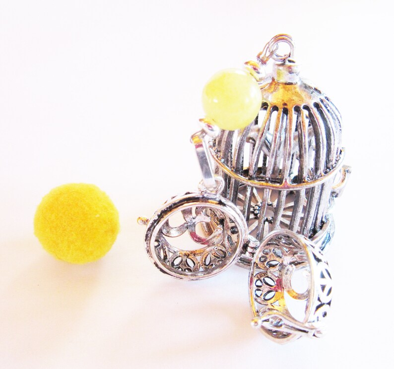 Zen Bird Cage Essential Oil Diffuser Yellow Calcite & Lava Bead ...