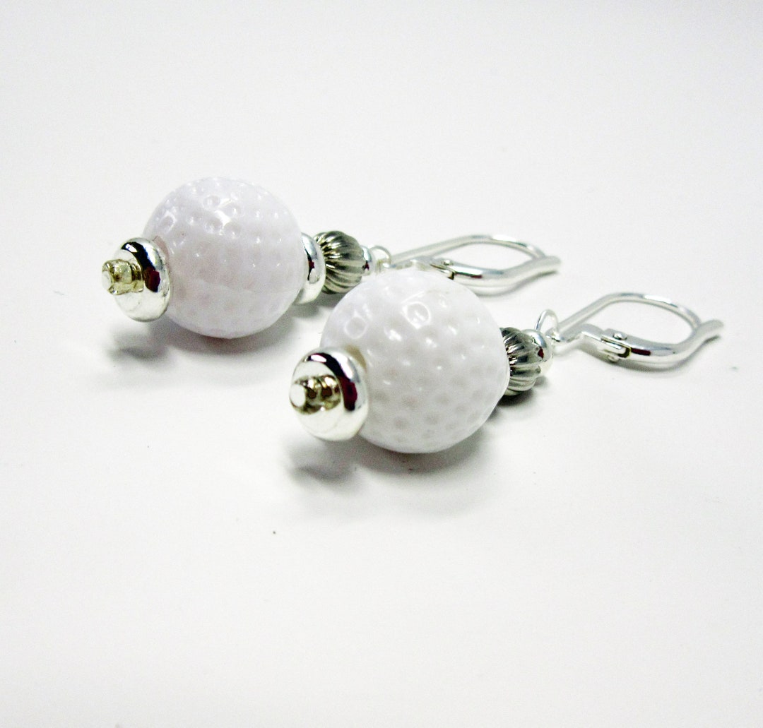Golf Earrings a Gift for Woman Golfer. Golf Ball Jewelry a Fun Novelty ...