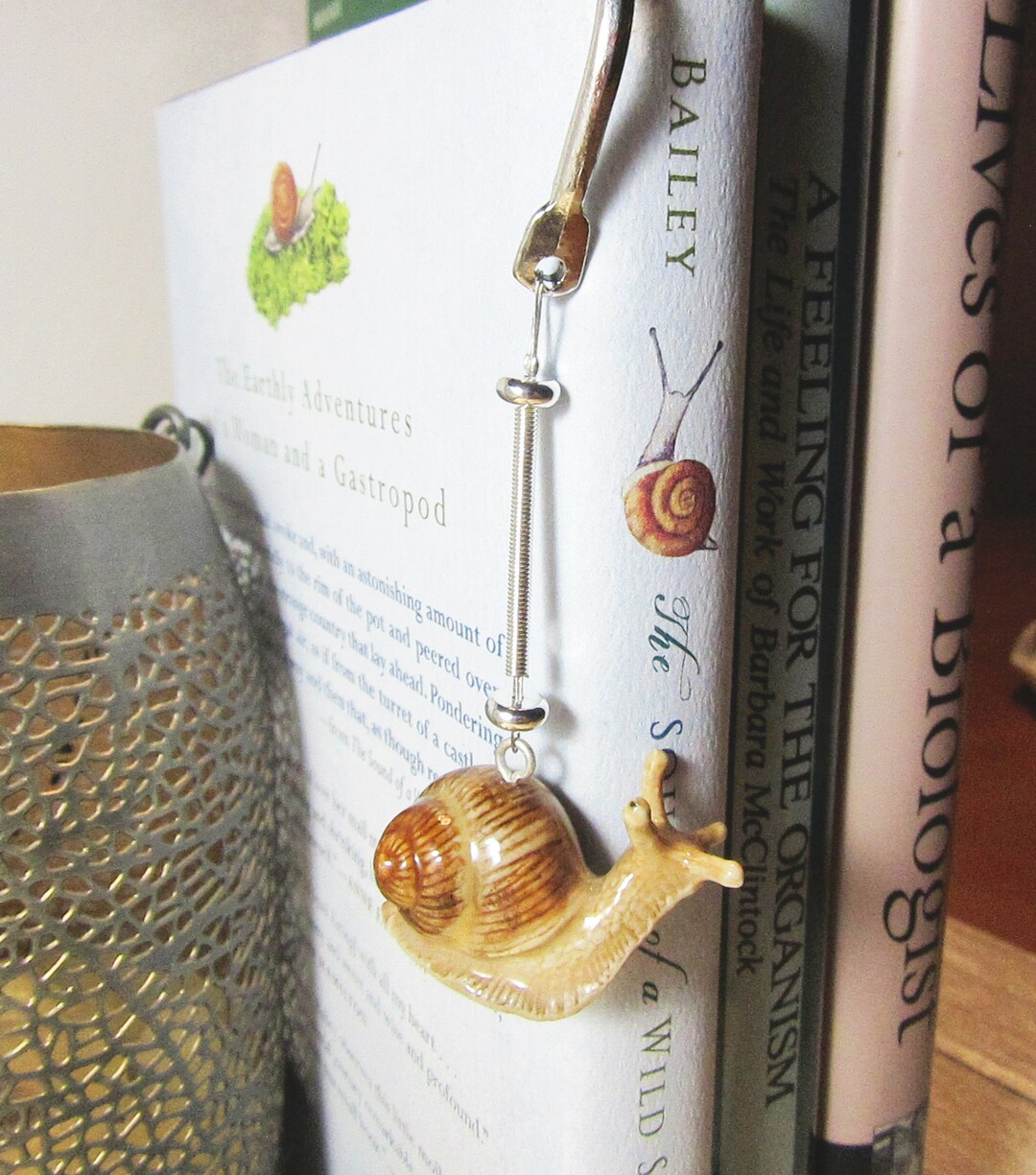 SNAIL BOOKMARK Garden Lover Gift Porcelain Metal Bookmark - Etsy