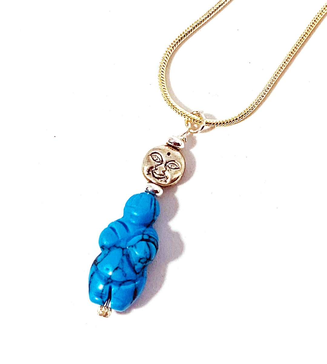 Turquoise Moon Goddess Pendant - Fertility Support Necklace for Women ...