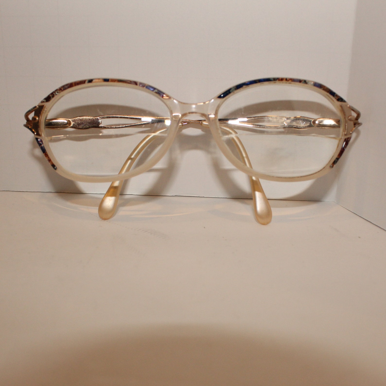 Vintage 70s 80s Eyeglasses Frames Bifocal Lenses Blue Silver | Etsy