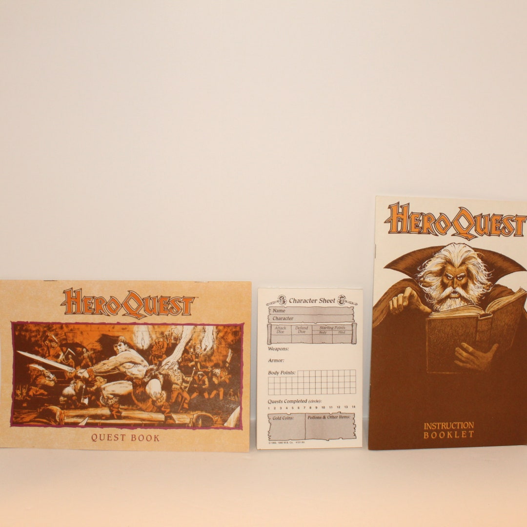 Heroquest Instruction Book Character Sheets Quest Book 1990s - Etsy